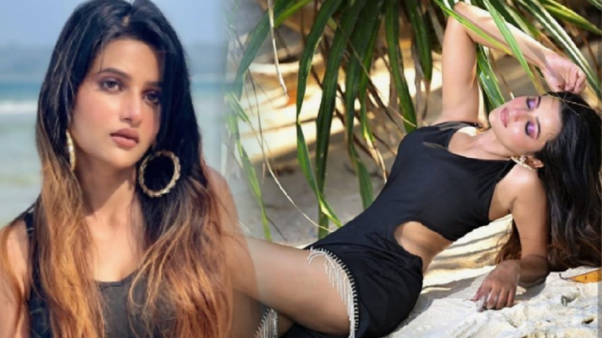 Ushasi Roy: কালো পোশাকের ফাঁকে স্পষ্ট চিক'ন পেট, উরু থেকে সম্পূর্ণ খোলা! সমুদ্রের বালি গায়ে ...